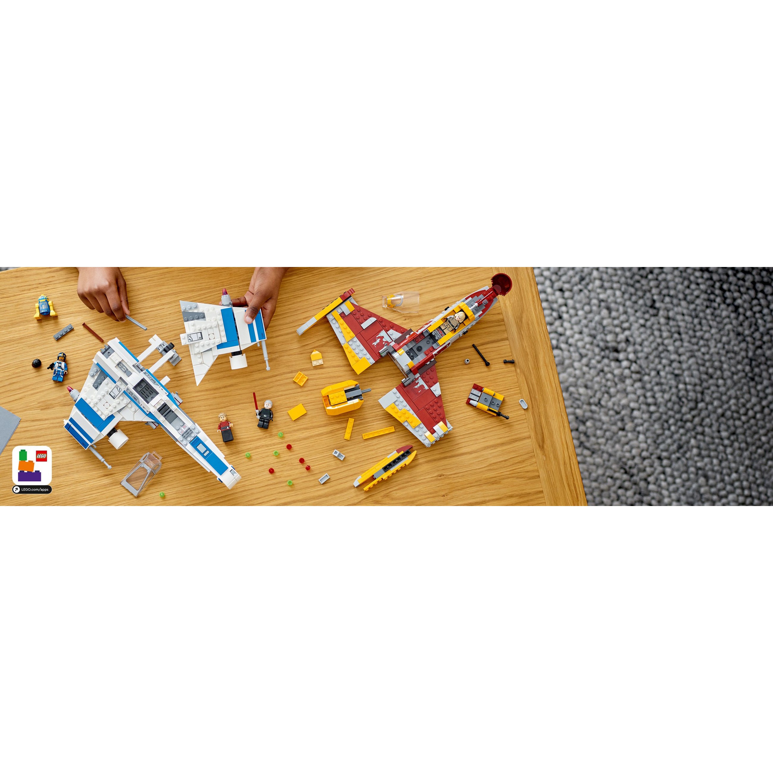 LEGO Star Wars New Republic E-Wing cs. Shin Hatis Starfighter 75364